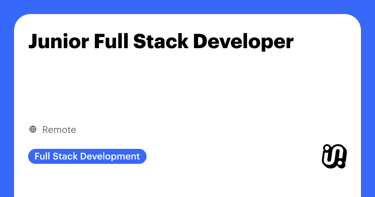 Junior Full Stack Developer · Junico