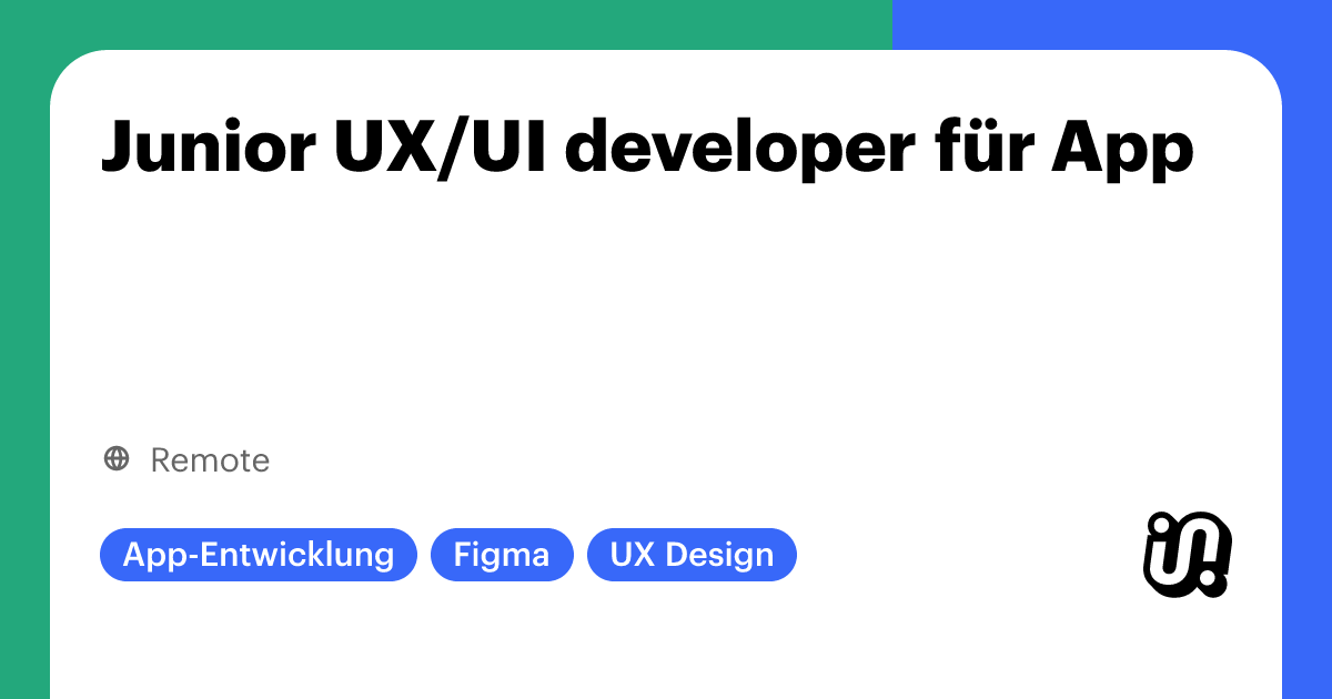 Junior UX/UI developer für App · Junico