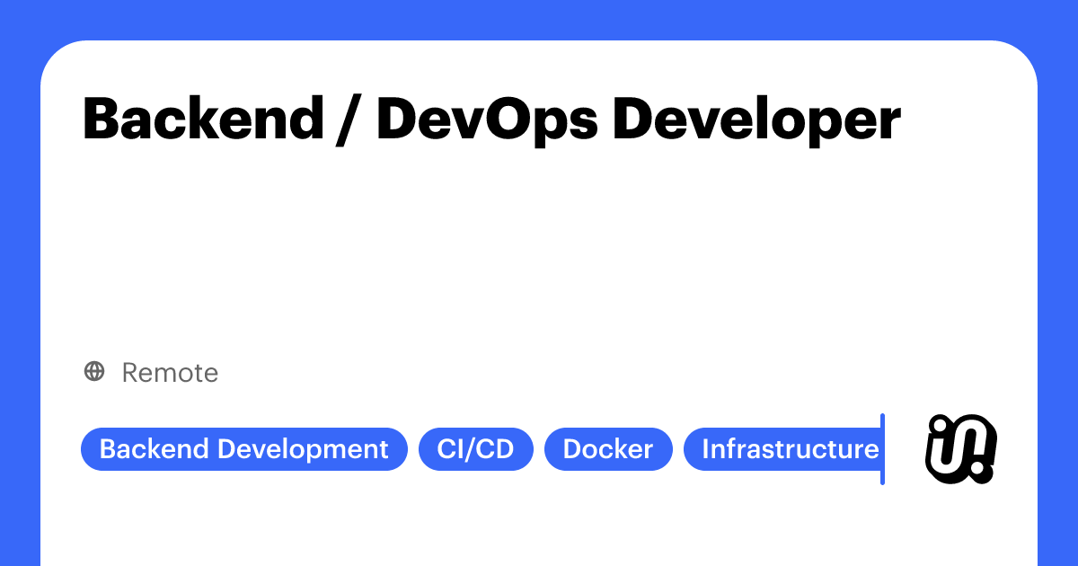 Backend / DevOps Developer · Junico