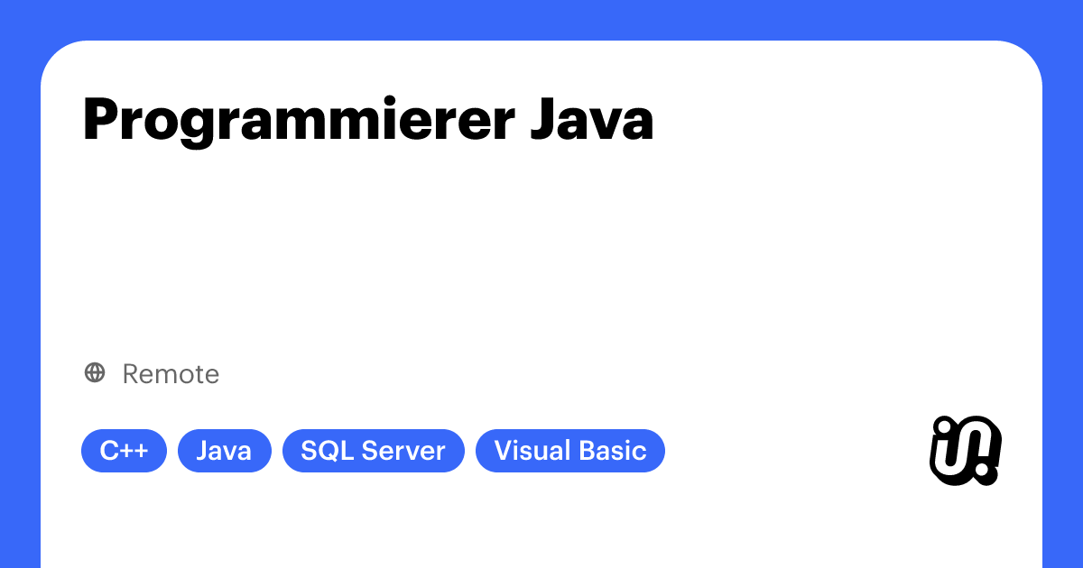 Programmierer Java · Junico