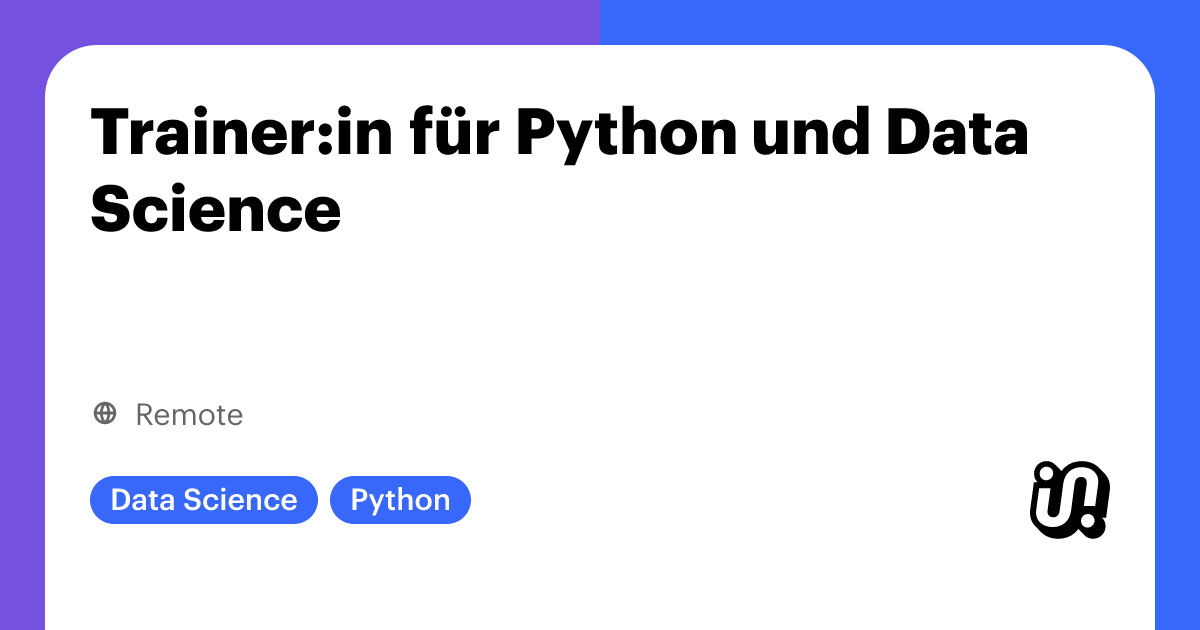 Trainer:in für Python und Data Science · Junico