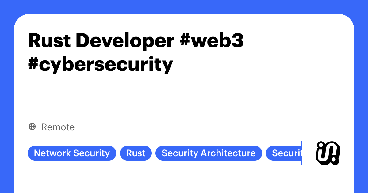 Rust Developer #web3 #cybersecurity · Junico