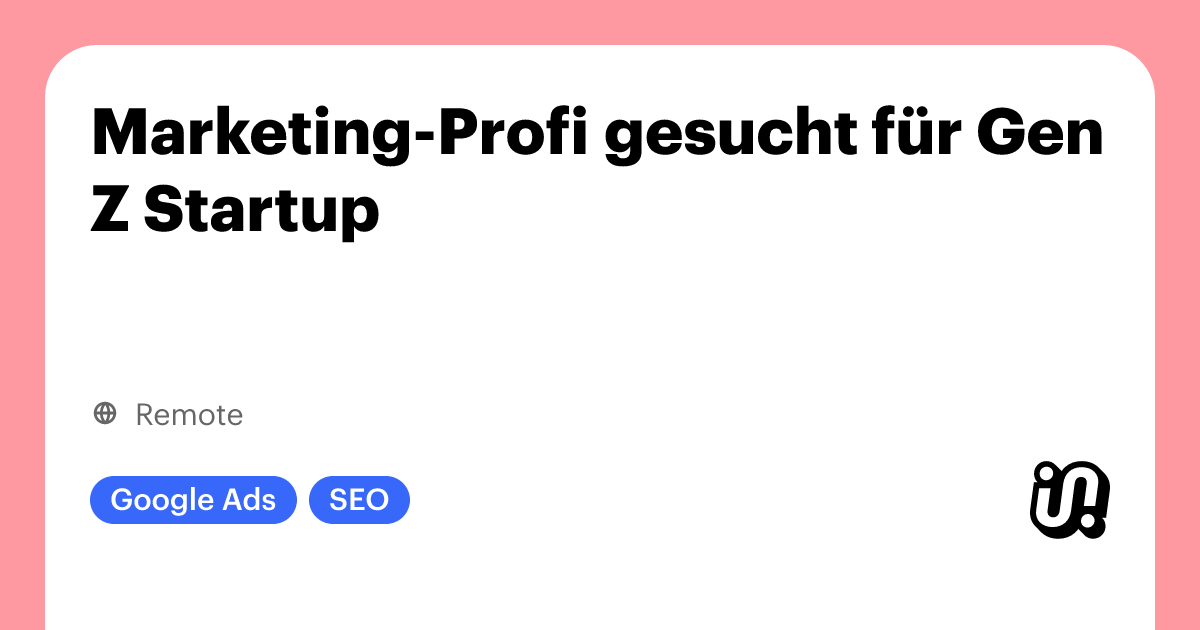 Marketing-Profi gesucht für Gen Z Startup · Junico