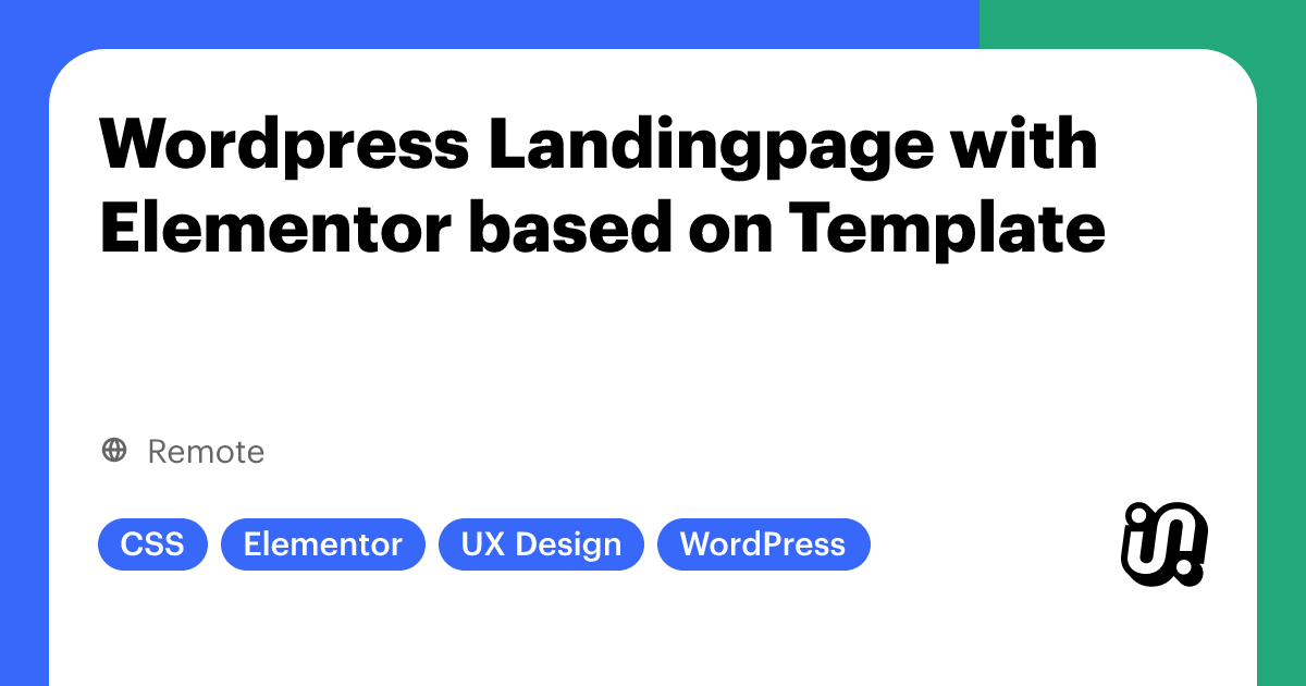 Wordpress Landingpage with Elementor based on Temp… · Junico