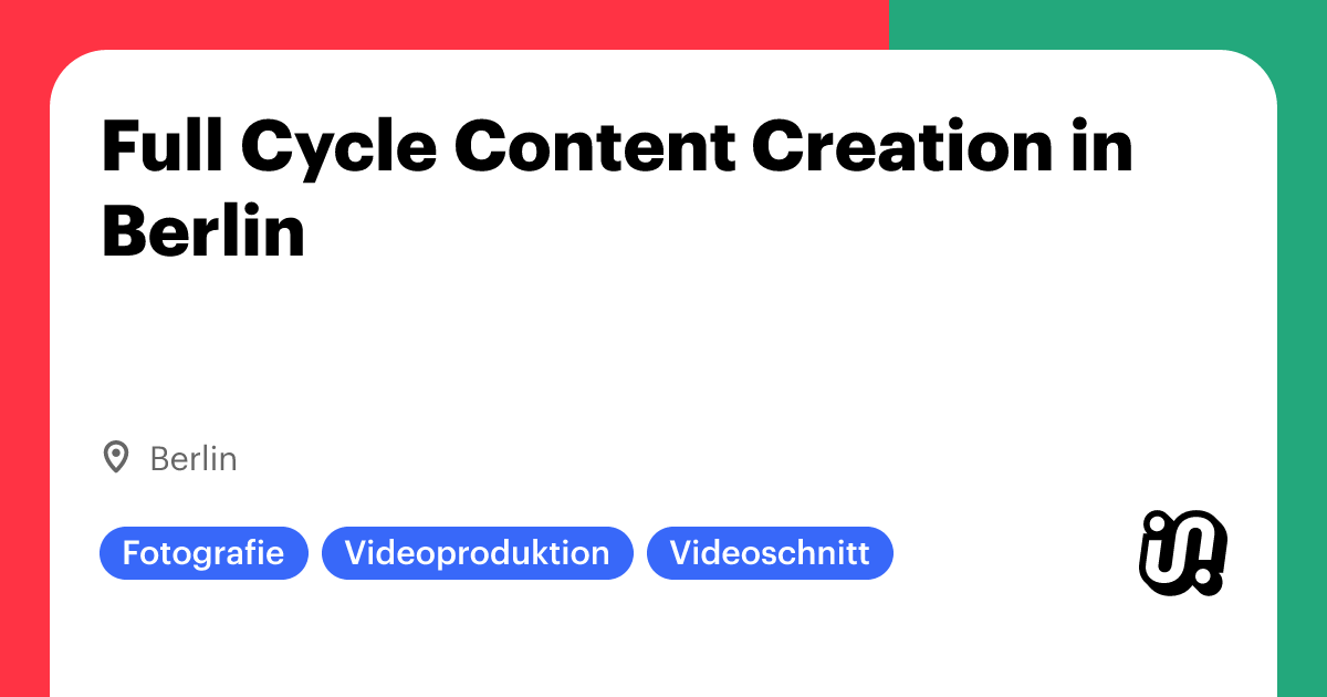 Full Cycle Content Creation in Berlin · Junico