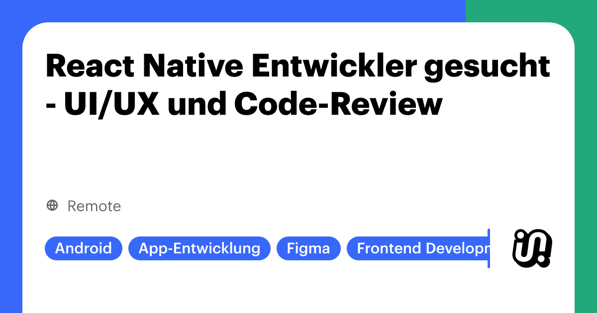 React Native Entwickler gesucht - UI/UX und Code-R… · Junico
