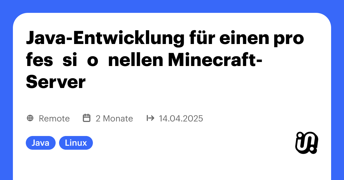 Java-Entwicklung für einen pro­fes­si­o­nellen Min… · Junico