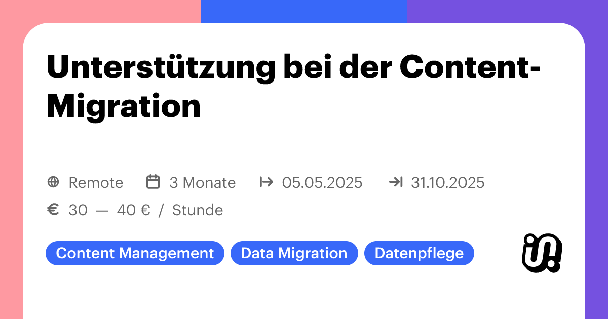Unterstützung bei der Content-Migration · Junico