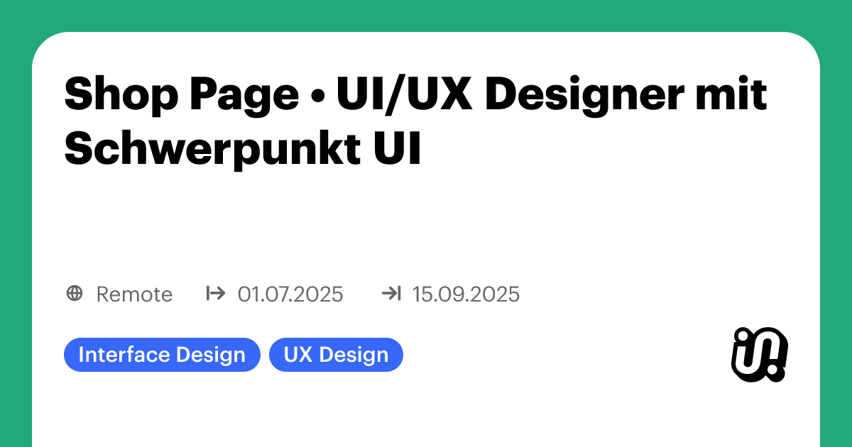 Shop Page • UI/UX Designer mit Schwerpunkt UI · Junico