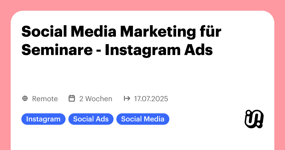 Social Media Marketing für Seminare - Instagram Ad… · Junico