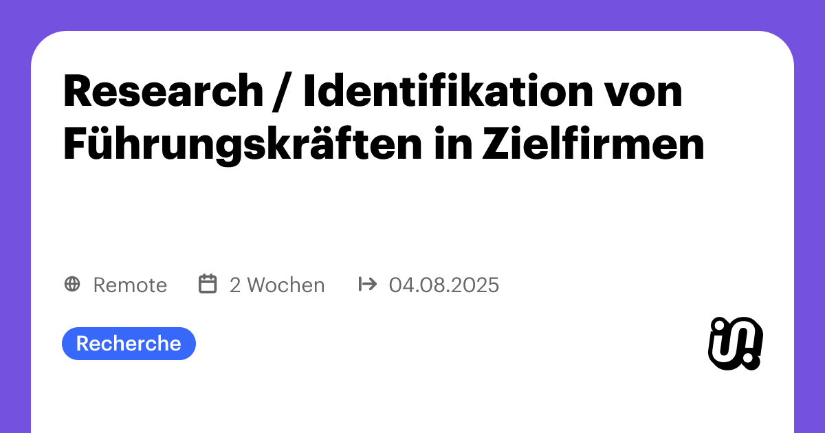 Research / Identifikation von Führungskräften in Z… · Junico