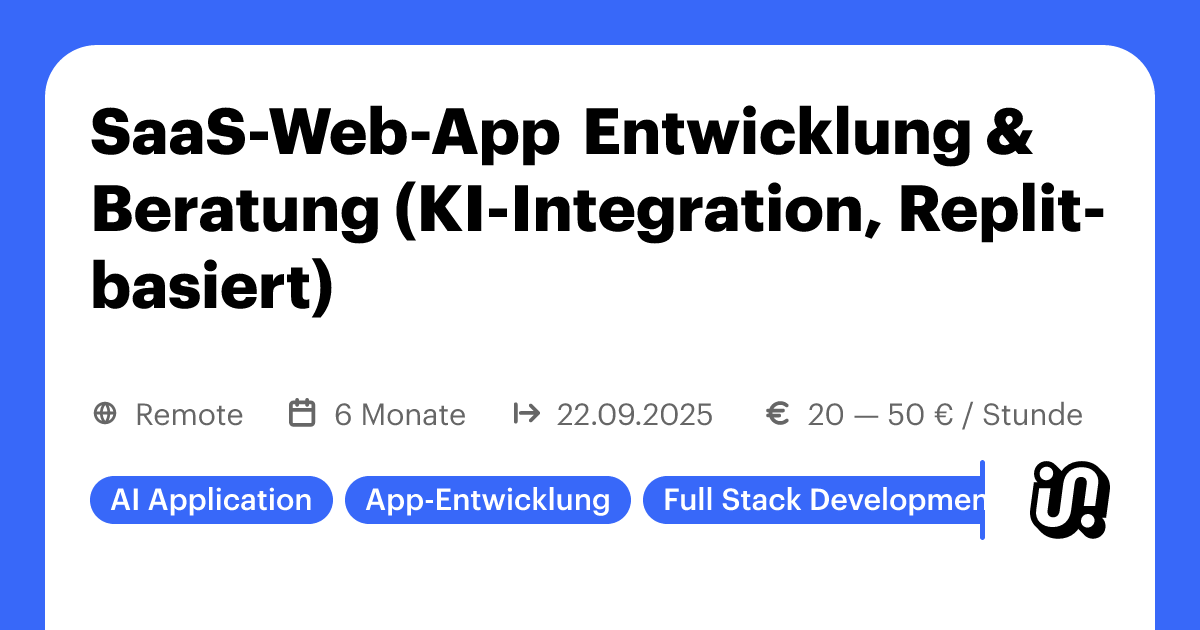 SaaS-Web-App Entwicklung & Beratung (KI-Integratio… · Junico